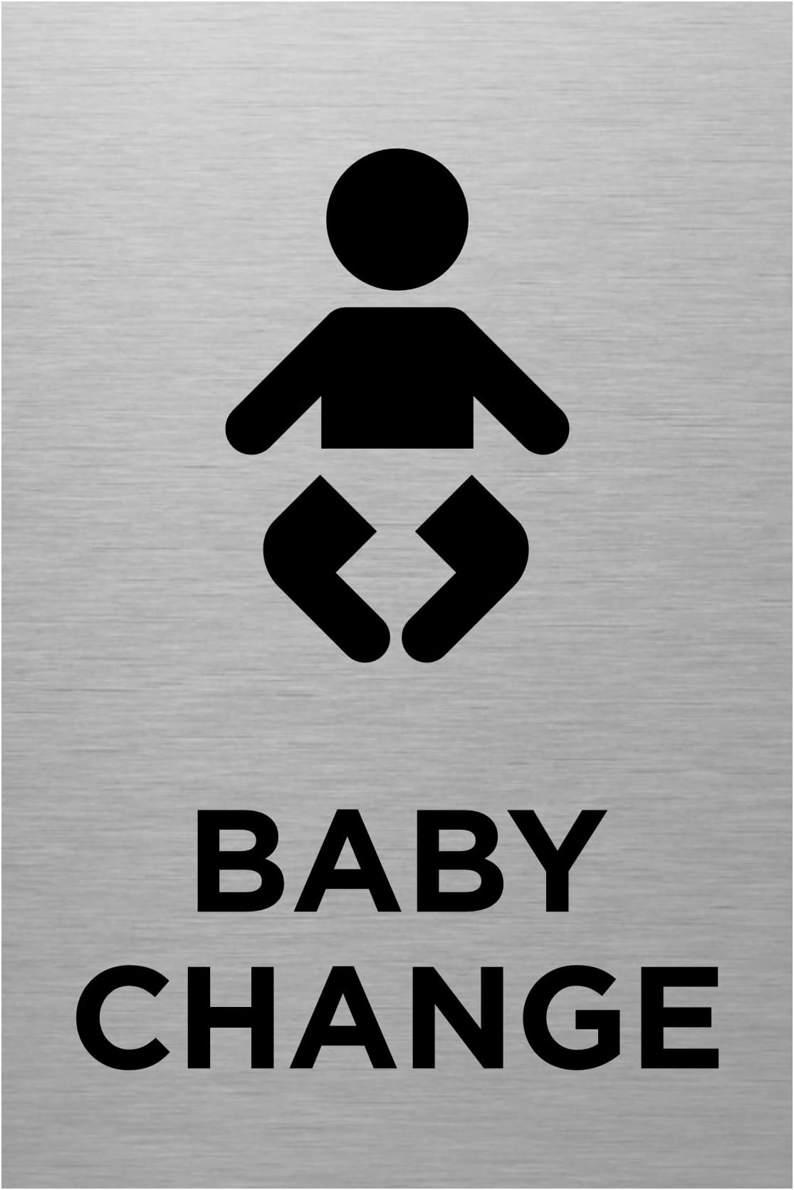 Slimline Aluminium Baby Change Sign from ViroDisplay® – Brushed Silver ...