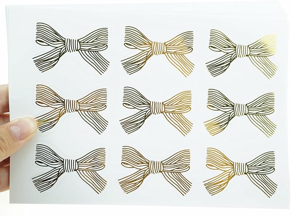 Amazon.com: SaktopDeco Red Cute Bows Stickers Bow Gift Label Stickers ...