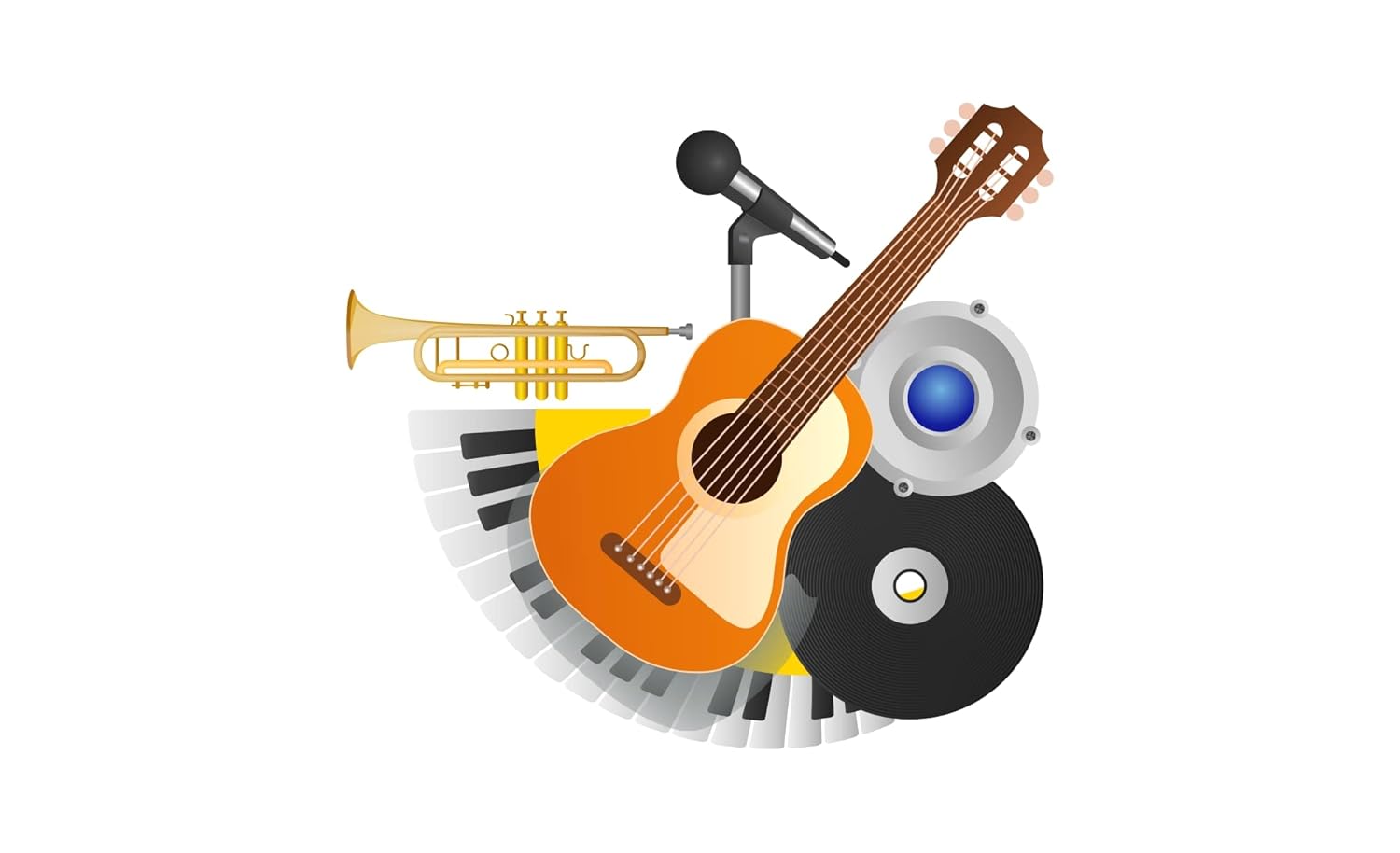 Design Décor Music Instrument Music Room Guitar Wall Sticker Size 45x45 ...