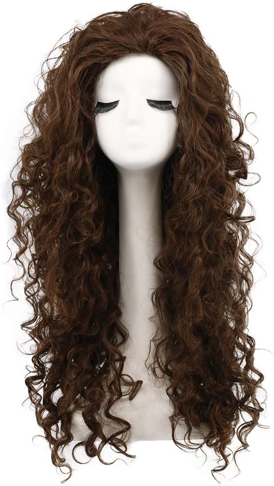 Amazon.com: karlery Women's Fluffy Curly Dark Brown wig Halloween ...