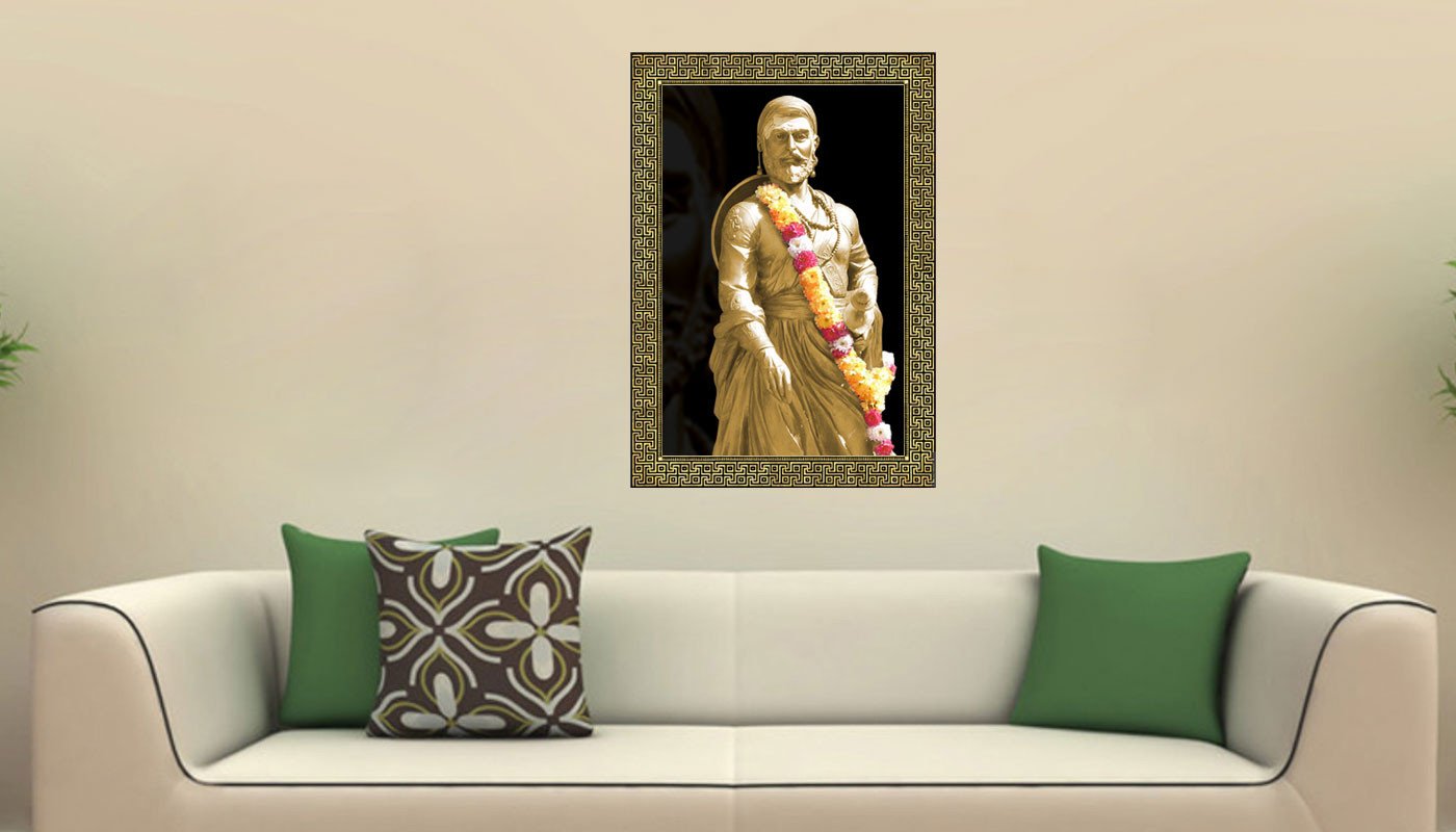 Buy Statue of Shivaji Maharaj Wall Sticker-36 w x 24" h (3 Foot x 2 ...
