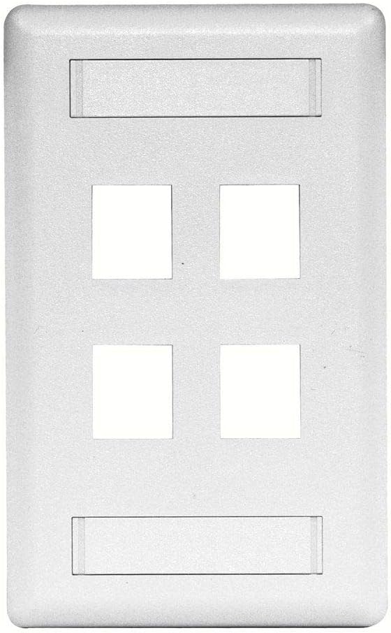Hubbell Premise Wiring IFP14W, Face Plate, Rear-Loading, 4-Port, Single ...