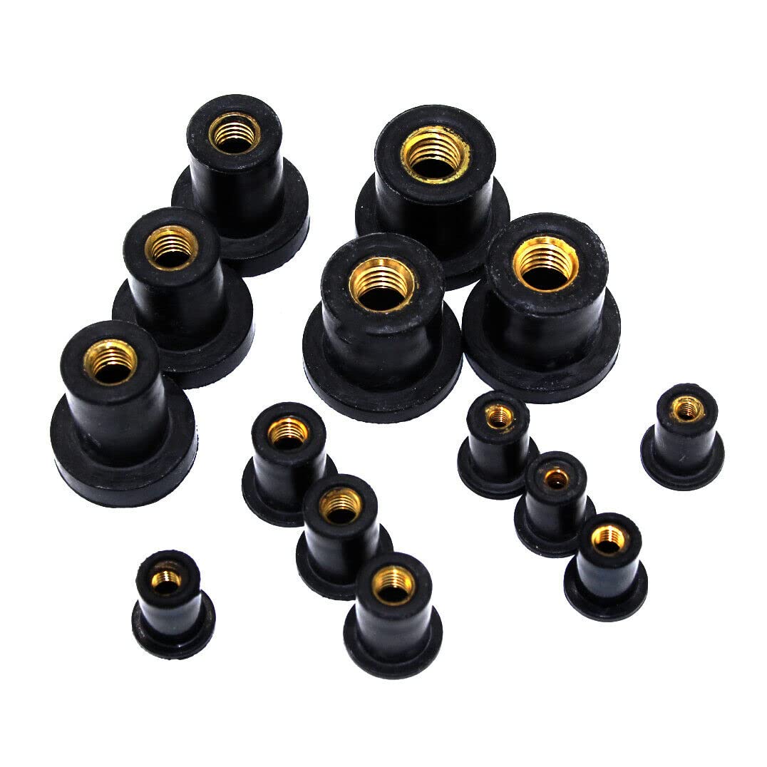 M6 Rubber RUB NUT RUBNUT - Threaded Brass Insert Rivet NUT - (5 ...
