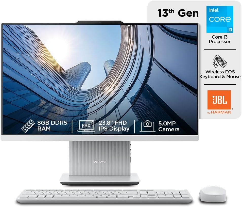 Lenovo IdeaCentre AIO 13th Gen Core i3-1315U 24" FHD IPS (8GB RAM/512GB ...