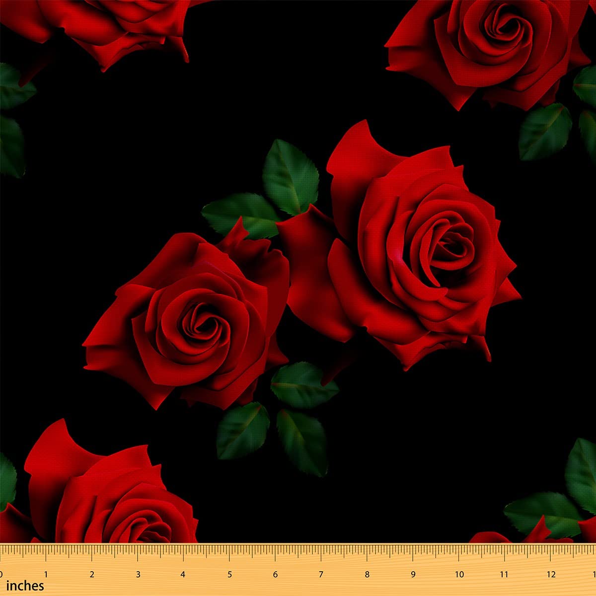 Amazon.com: Feelyou 3D Rose Fabric by The Yard, Rose Floral Print ...