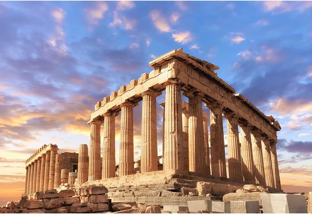 Amazon.com: LFEEY 5x3ft Sunset Greece Parthenon Photo Backdrop ...