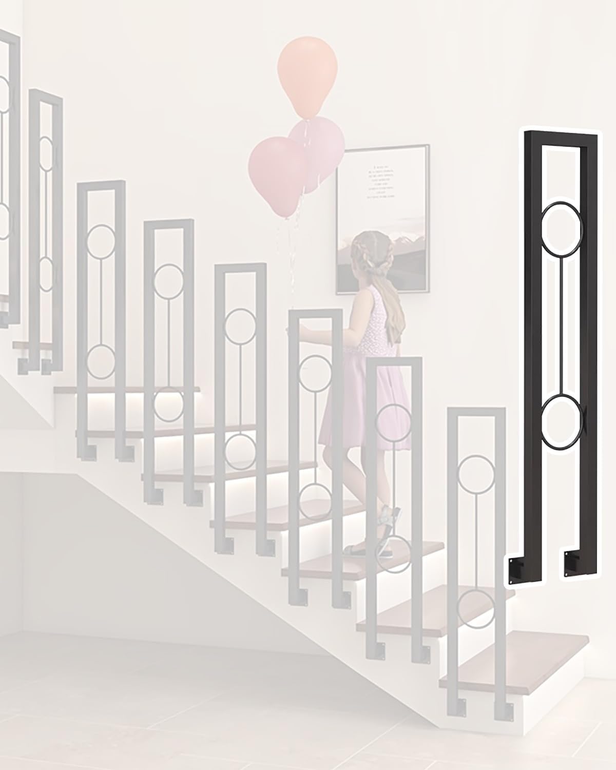 Industrial Stair Handrail with U-shaped Design, Side Mount Brackets for ...