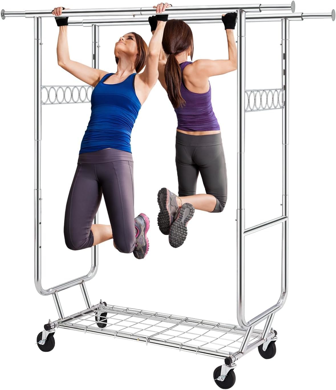 Uptyia Ajustable Perchero para Ropa,Doble Barra,Perchero Resistente ...