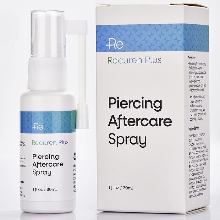 Buy Recuren Plus Piercing Aftercare Spray Solution to Shrink Piercing ...