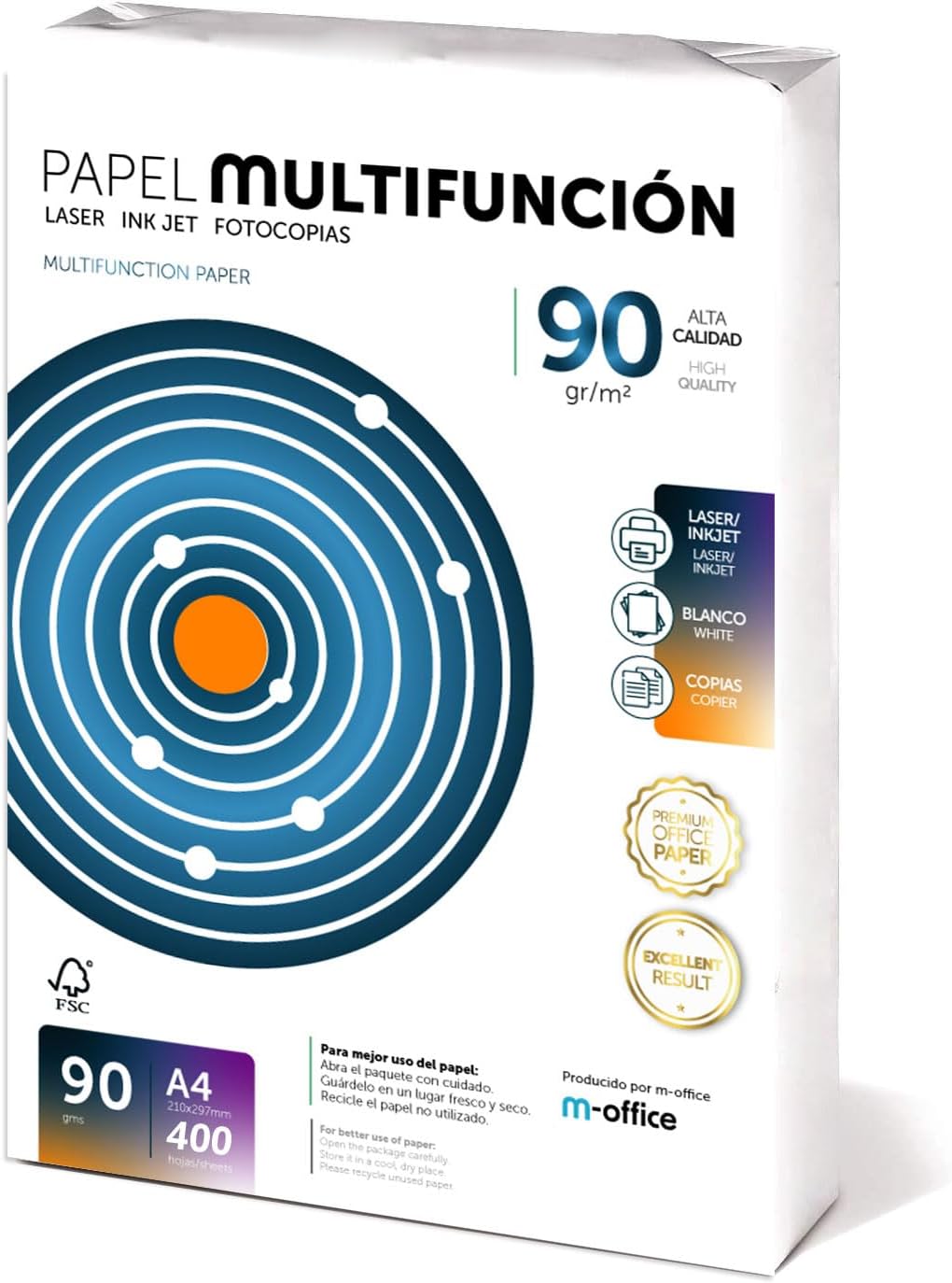 Foglio A4 90 g 100 fogli, carta multiuso per stampante, fogli per ...