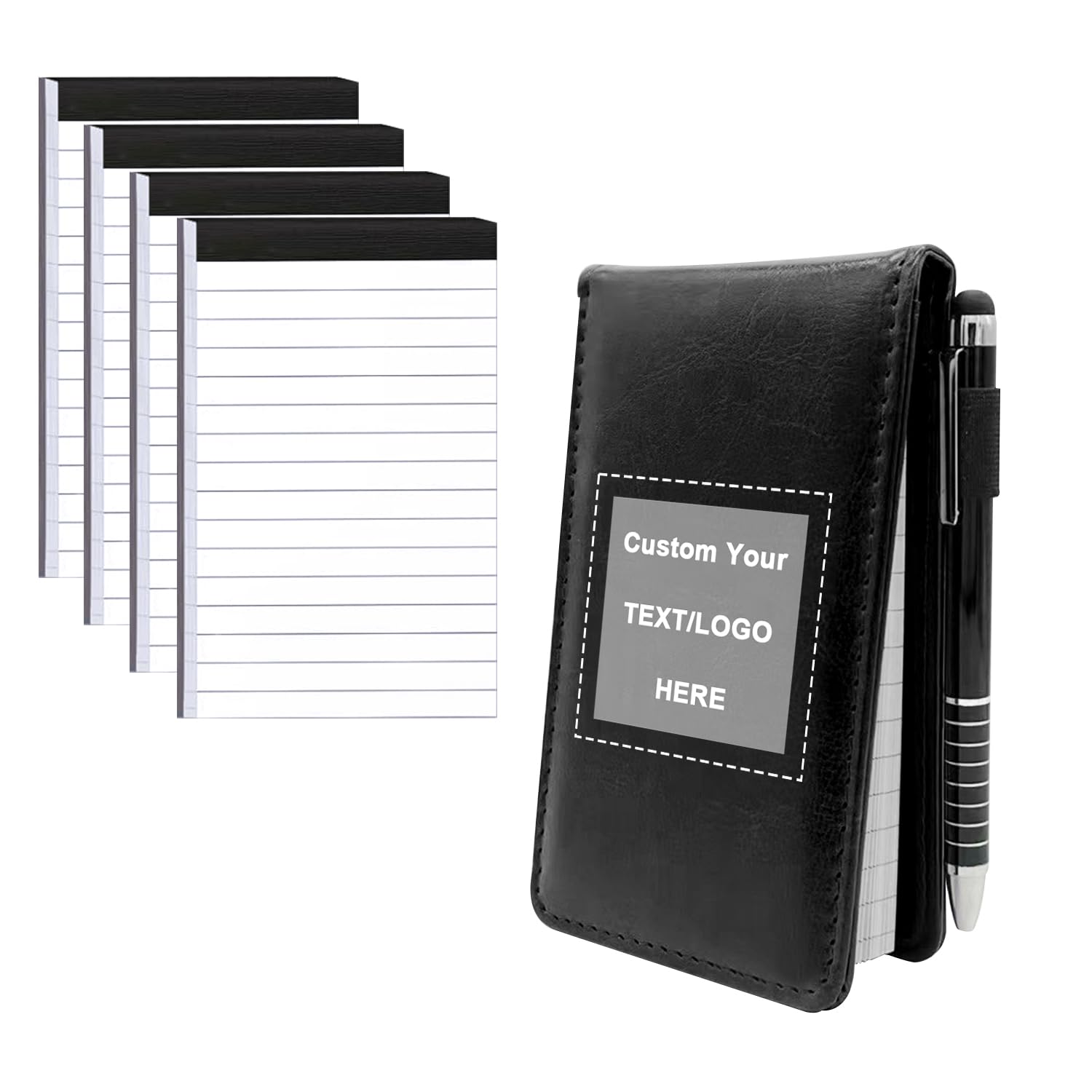 Amazon.com : Personalized Mini Notepad Set | Custom Text LOGO for ...