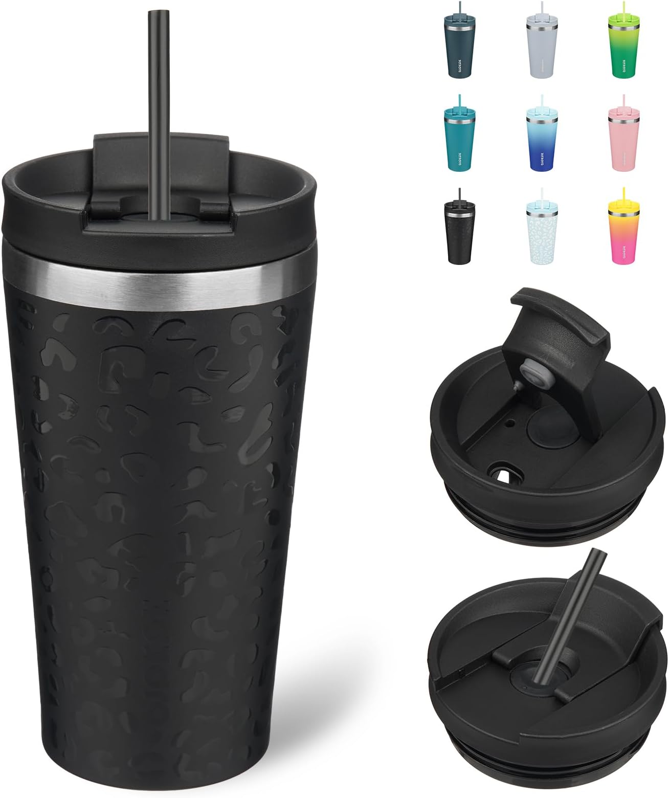 Amazon.com | BJPKPK 18oz Insulated Tumbler With lid And Straw Stainless ...
