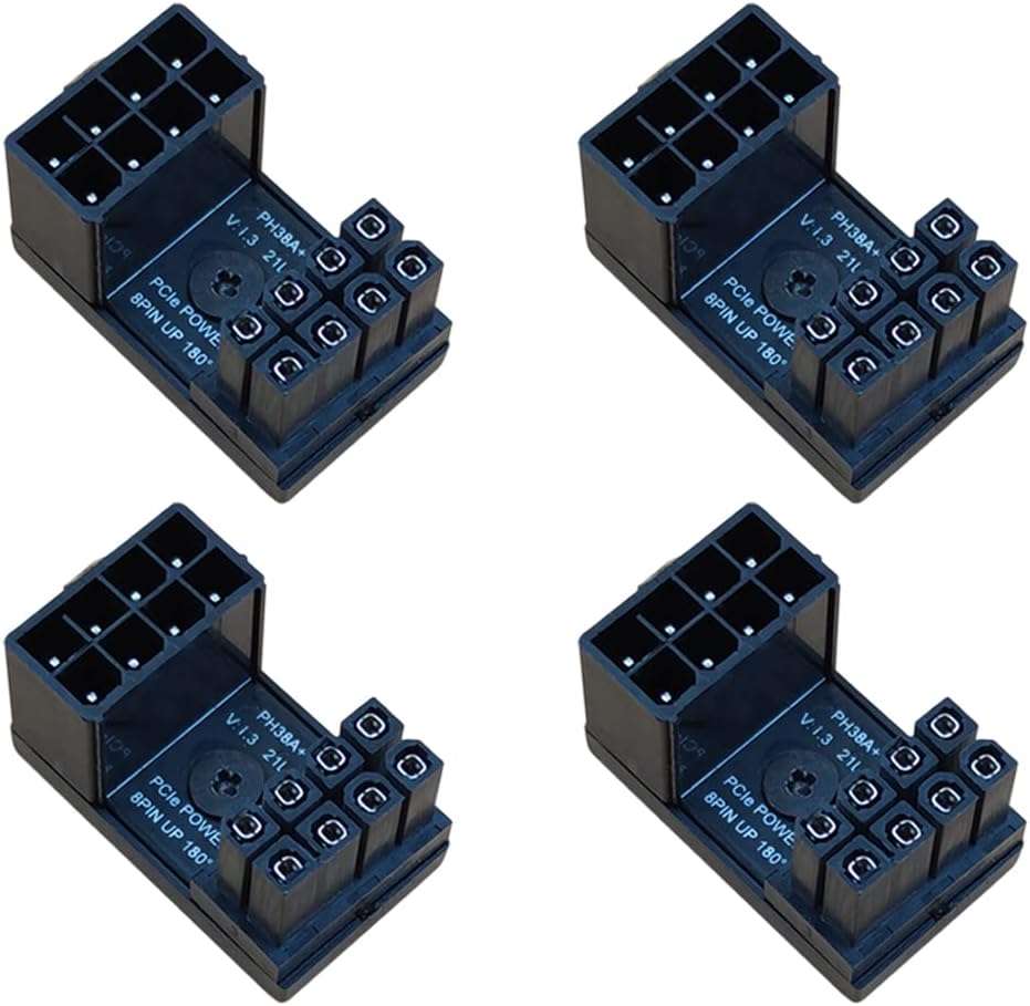 Amazon.com: Jeymei 3-Pack PCIe 8 Pin 180 Degree Adapter, U Turn 180 ...