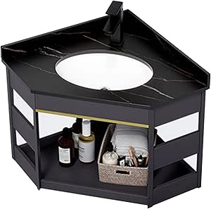 Amazon.co.jp: Lavatory Vanity Hand Wash Bowl with Top Hot & Cold Faucet ...