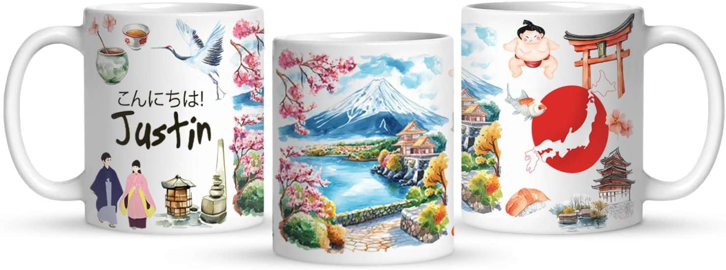 Amazon.com: Customized Iconic Japan Coffee Mug, Personalized Japanese ...