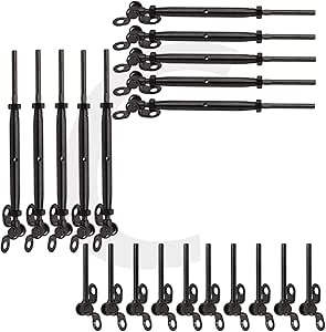Challcrea 10 Pairs Black Stainless Steel Cable Railing Kit, 30 Pairs ...