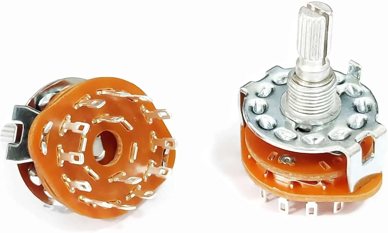 Generic 2P6T Rotary Switch, Orange, 6 Positions, 2 Circuits, 14 Leads ...