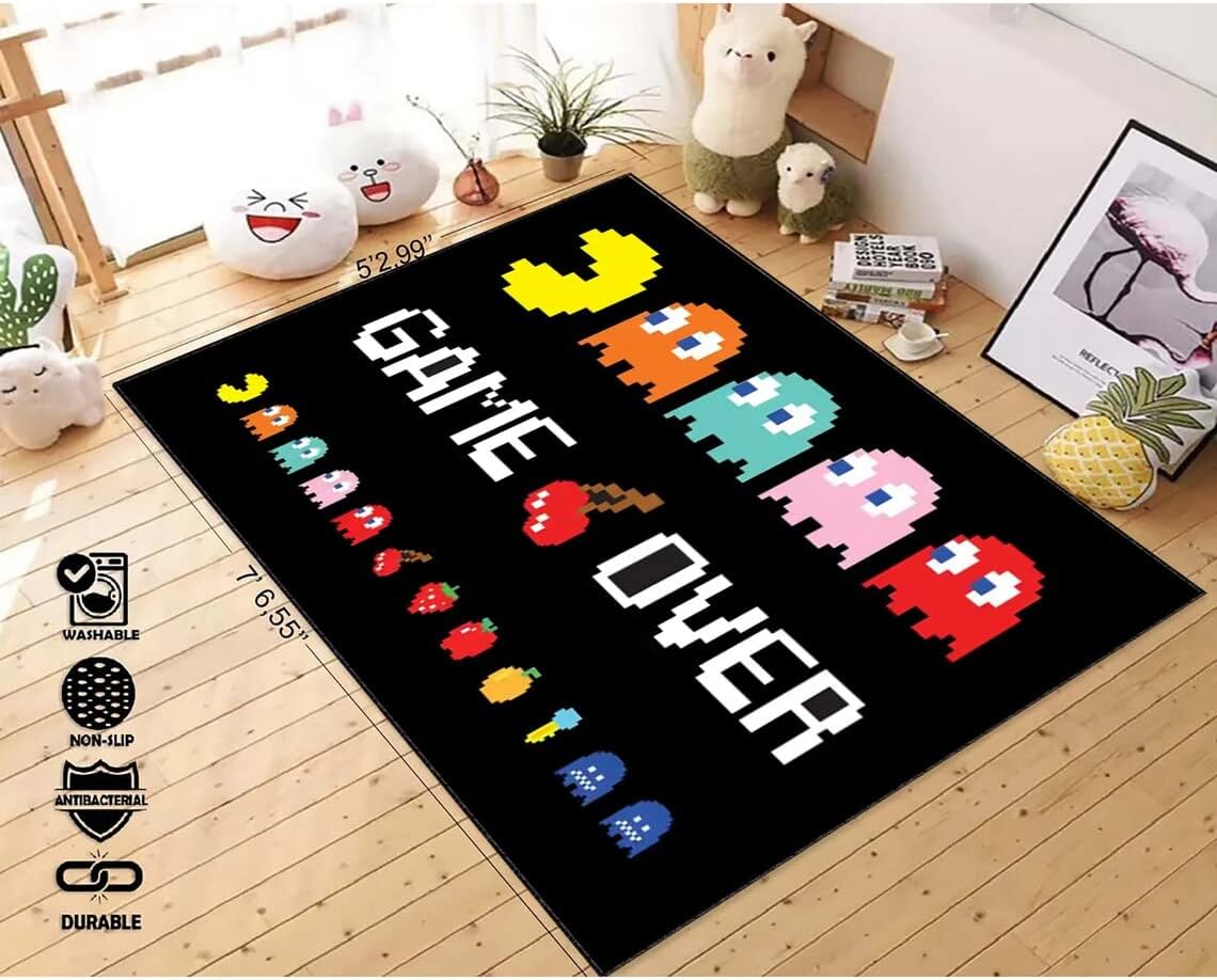 Game Over, Retro Rug, Video Game Rug, Legends Games Decor Carpet, Gifts ...