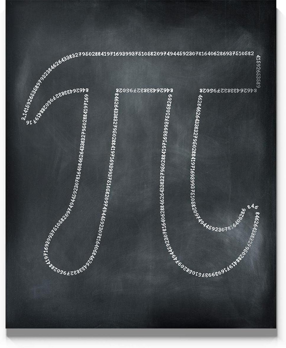Amazon.com: Digits Of Pi Outline Mathematics 11"x14" Chalkboard Style ...