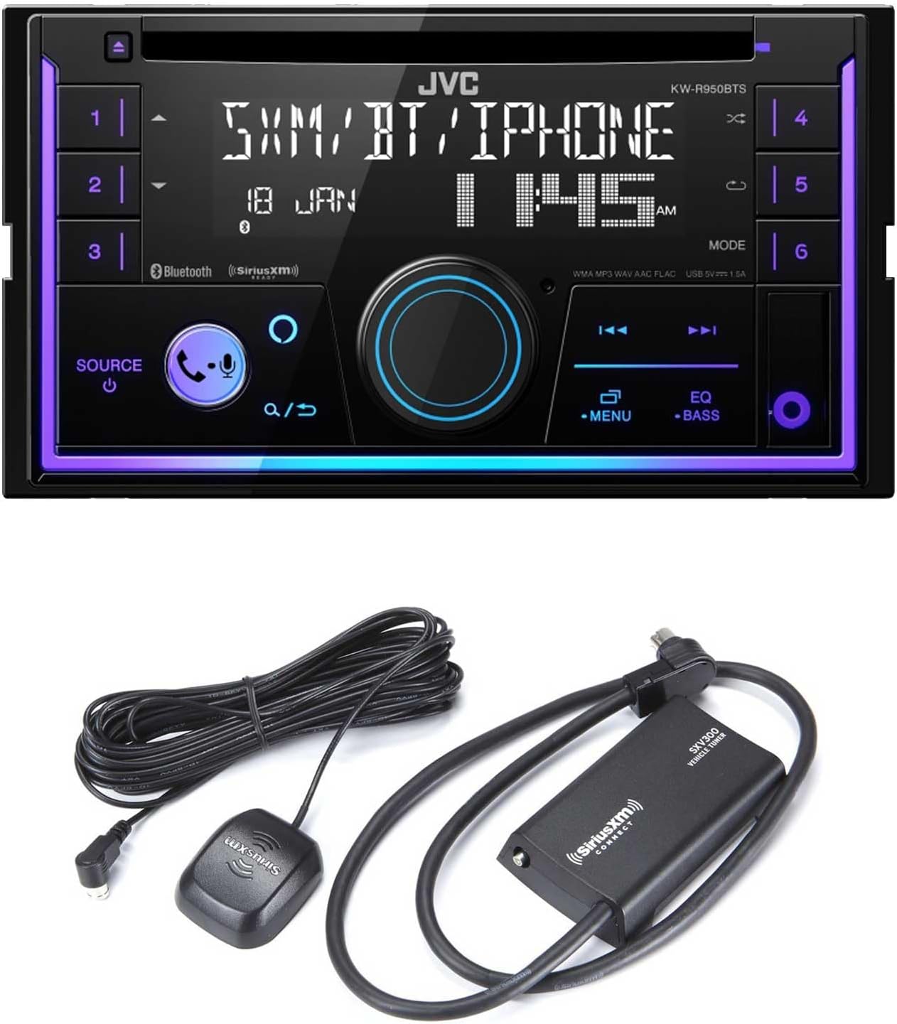 Amazon.com: JVC KW-R950BTS 2-DIN CD Receiver BT/USB/Sirius XM/Amazon ...