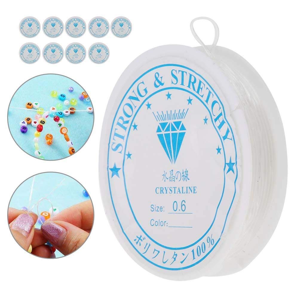 Amazon.com: 10 Rolls Crystal Stretchy Elastic Line Transparent Beading ...