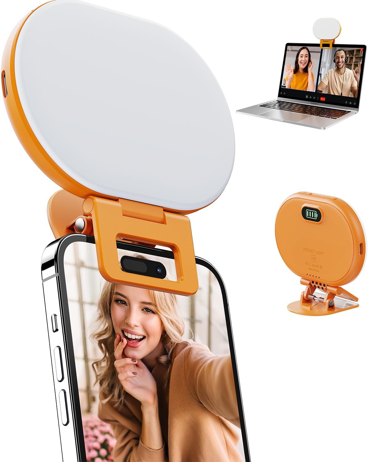 Weilisi Rechargeable Selfie Light, Phone Light with 3 Lighting Mode/10 ...