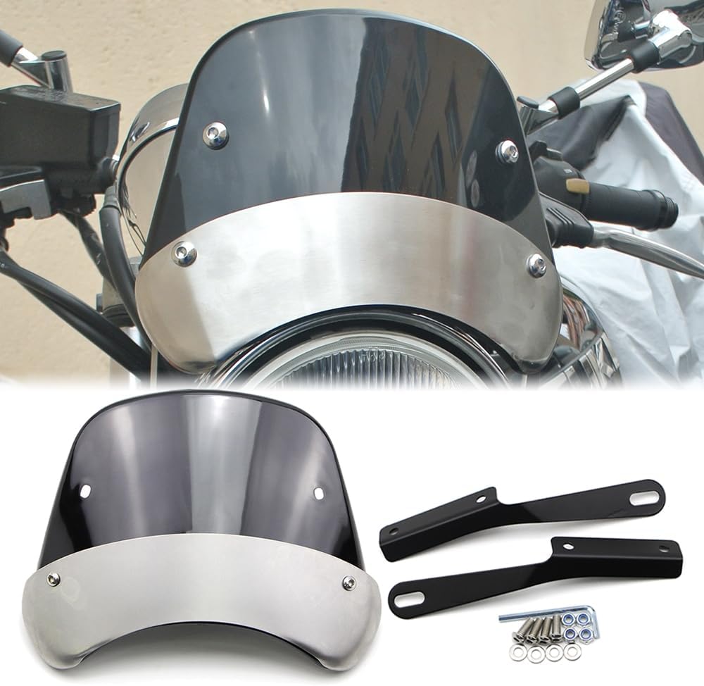 Amazon.com: Dreamseek Universal Windshield Kit Motorcycle Windscreen ...