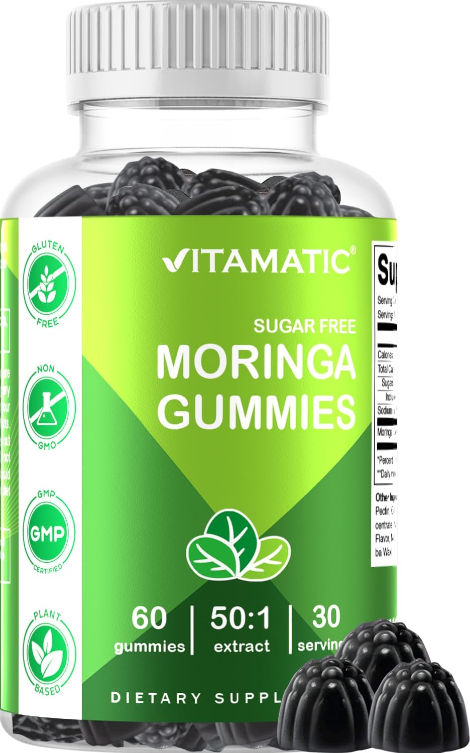 Amazon.com: Vitamatic 2 Packs Sugar Free Moringa Gummies - Complete ...