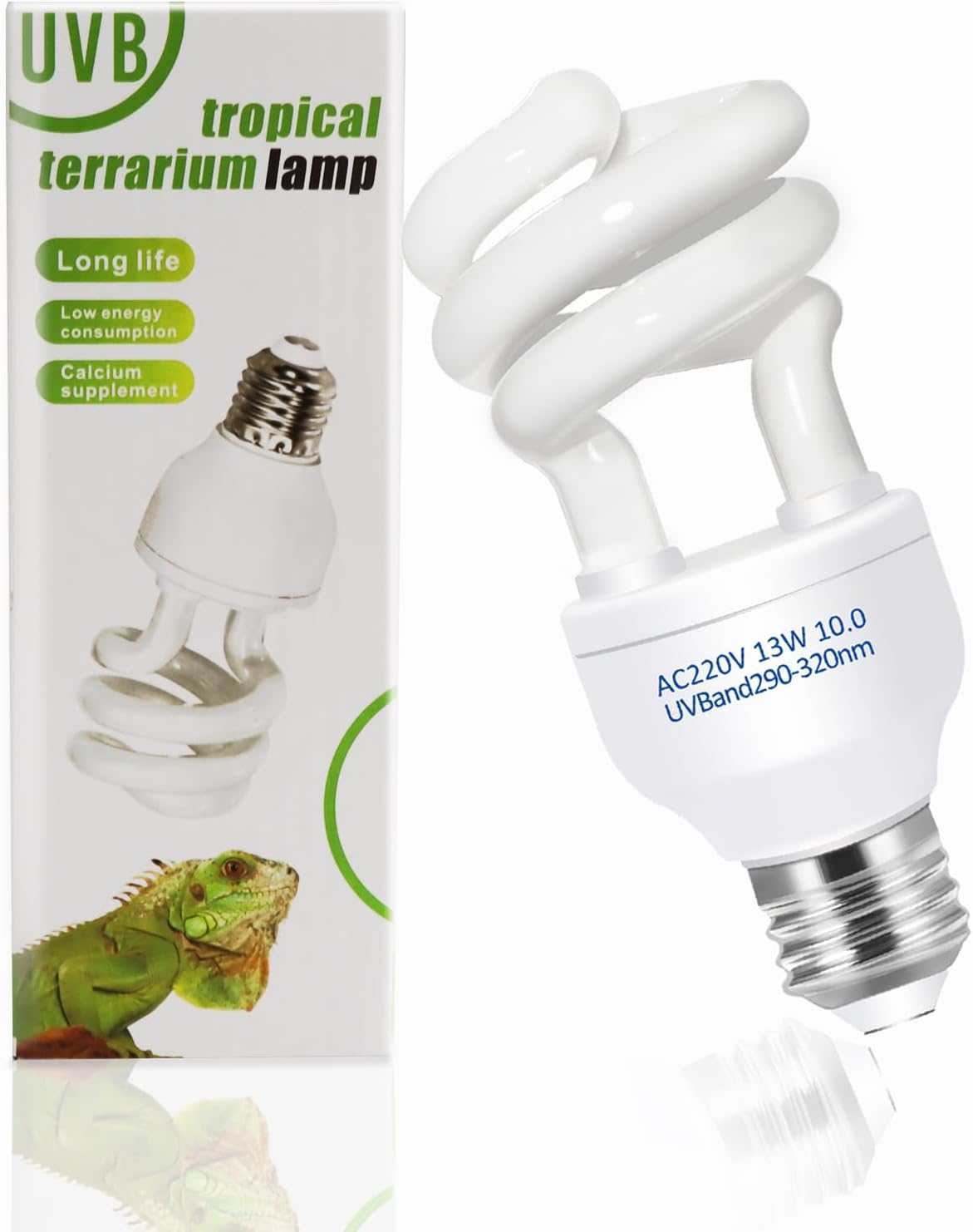 Caldarax UVA UVB Bulb 10.0 Tortoise Reptile Light, E27 13W Compact UVB ...