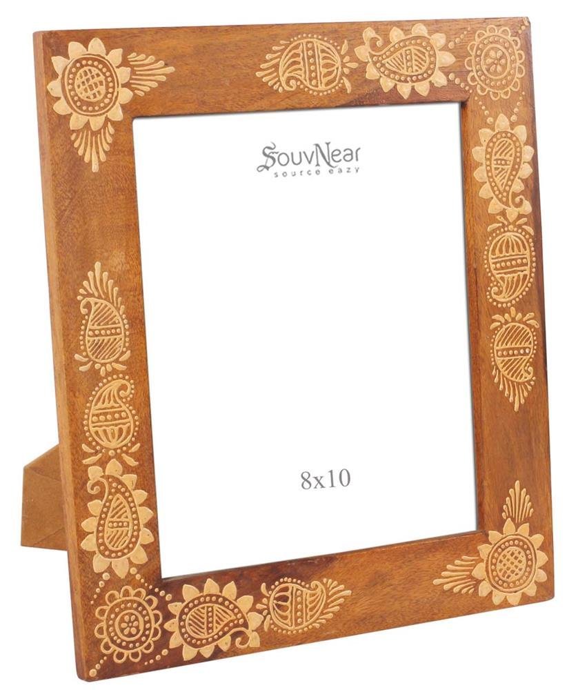 Buy SouvNear 190803087695 Picture Frame with Paisley Cone Painting Art ...
