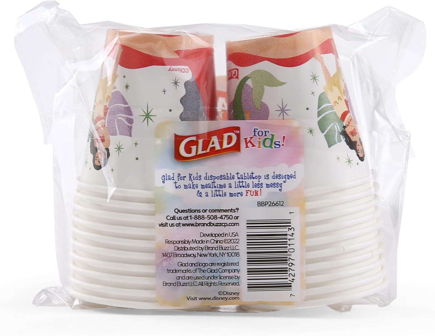 Snapklik.com : Glad For Kids Disney Princess Disposable Mini Paper Cups ...