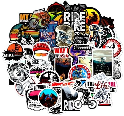 XRVRILE Set of 50 Bike Stickers, Vinyl Stickers, Waterproof Bike ...