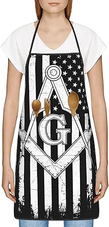 Amazon.com: Abasia Masonic Freemason Symbol American Flag Aprons For ...