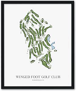 GOLF COURSE MAP - FRAMED - Wall Art, Golf Artwork, Home Decor, Black ...