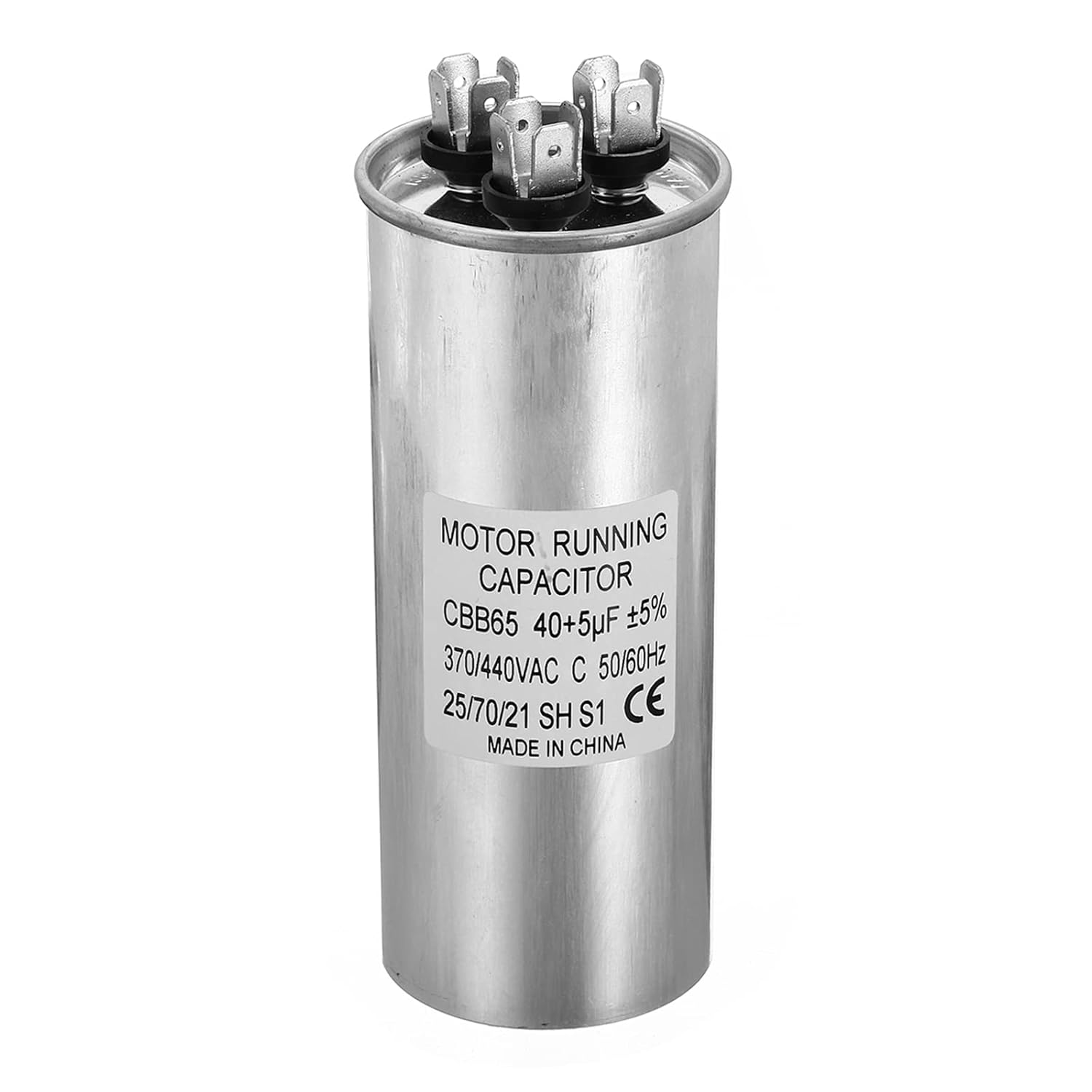 Amazon.com: PATIKIL 40+5uF ±5% 40/5MDF 370/440V AC Fan Start Capacitor, CBB65 Circular Dual Run ...