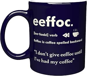 Amazon.com: NM NEXTMUG Engraved Ceramic Mug - Eeffoc is Coffee Spelled ...