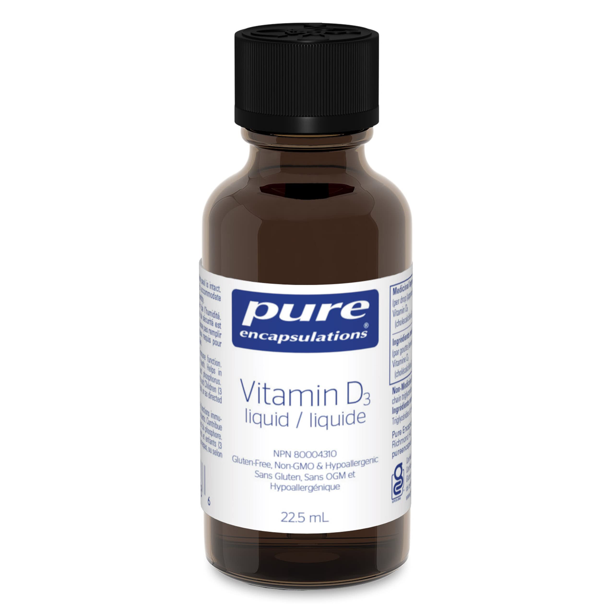 Pure Encapsulations Vitamin D3 Liquid - 1000 IU Liquid Vitamin D3 - For ...