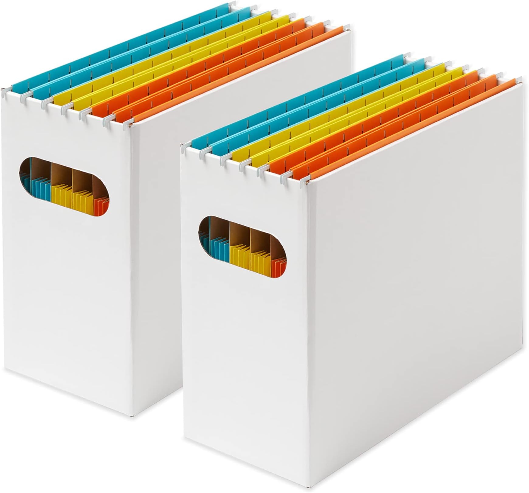 Amazon.com : Y YOMA 2 Pack Hanging File Organizer Box Cardboard Storage ...