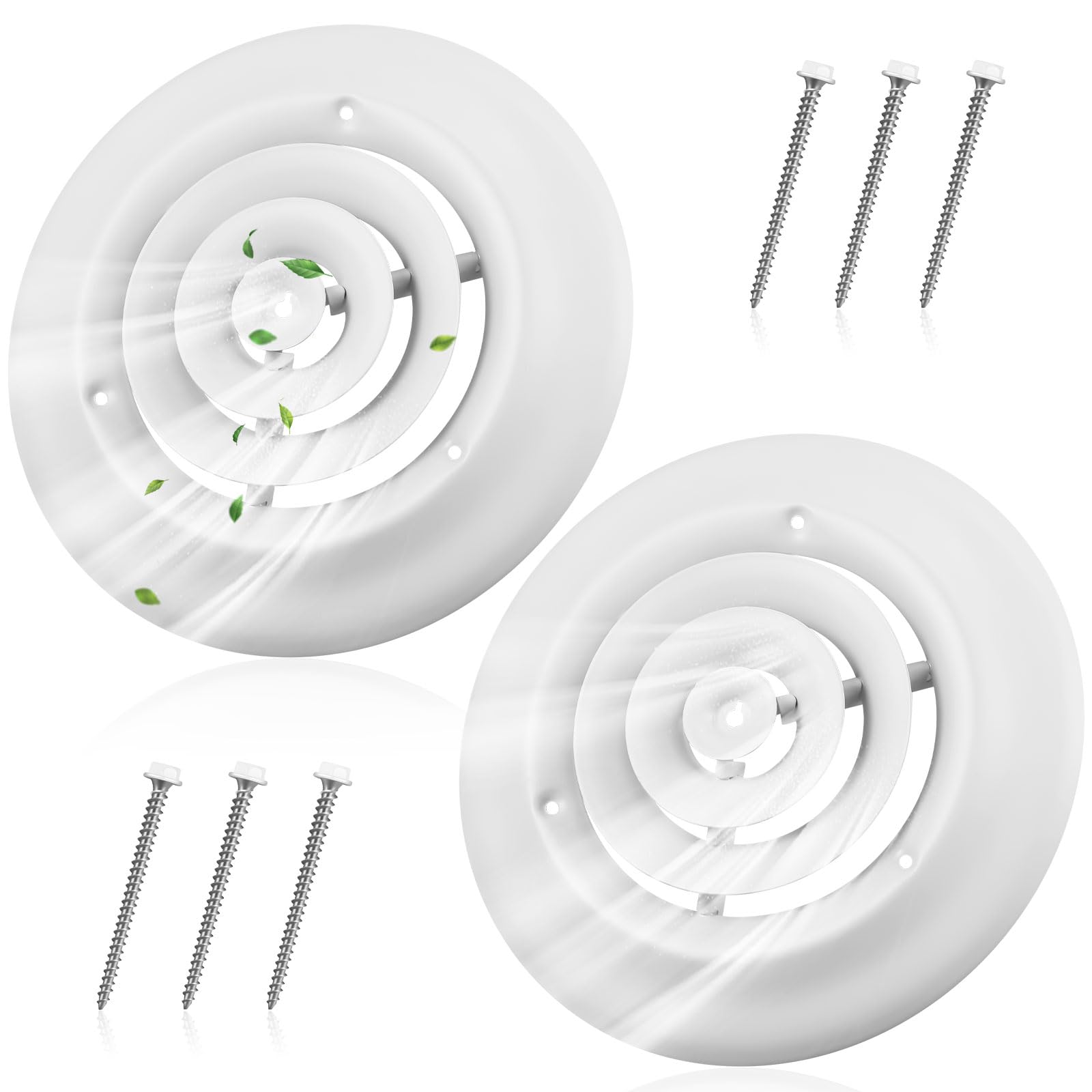 2 Pieces 6 Inch Round Vent Cover, Ceiling Diffuser HVAC Vent Duct Cover ...