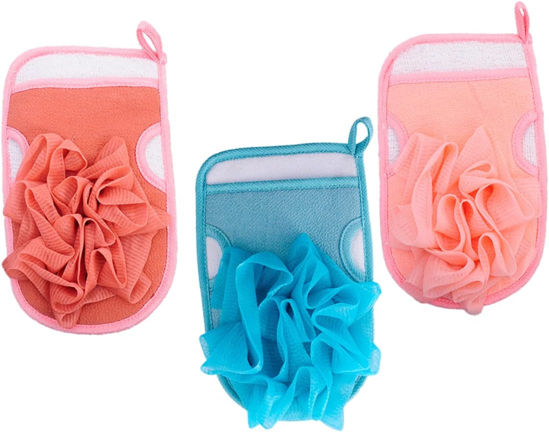 GLEAVI Bath Gloves Body Scrub Sponge Loofah Glove Bath Mitt Scrubbing ...