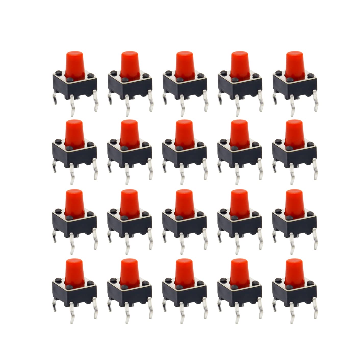 Electronic Spices 6 X 6 X 7mm Red Color Tactile Momentary Push Button ...