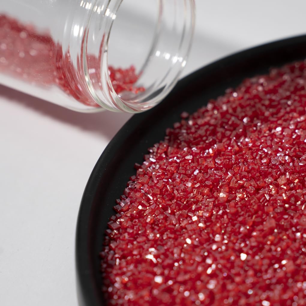 Snapklik.com : Red Sanding Sugar Edible Sugar Sprinkles For Cakes, Cupcakes, Cookies Sugar ...