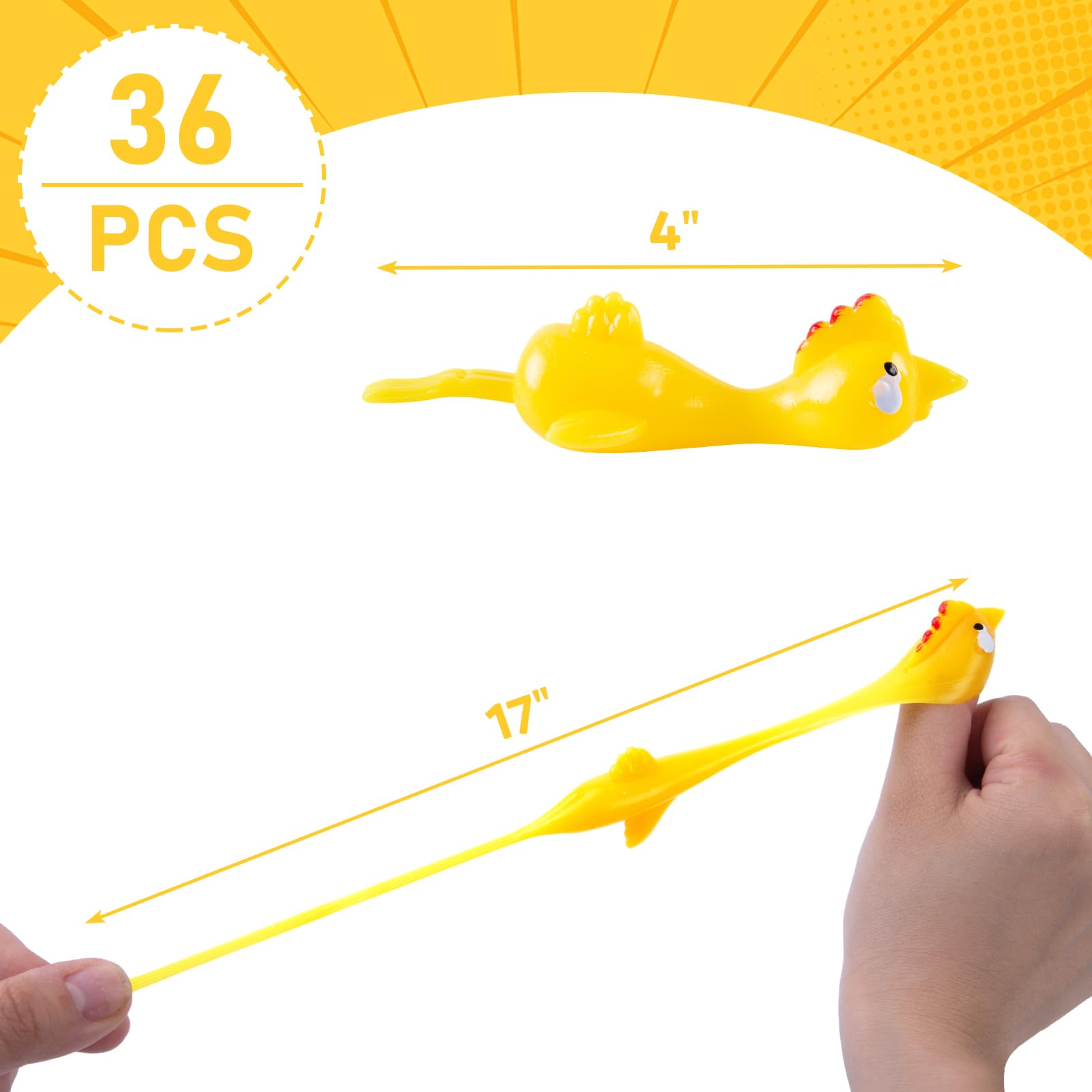 Snapklik.com : POPLAY 36PCS Rubber Chicken Slingshot Finger Toys Party ...