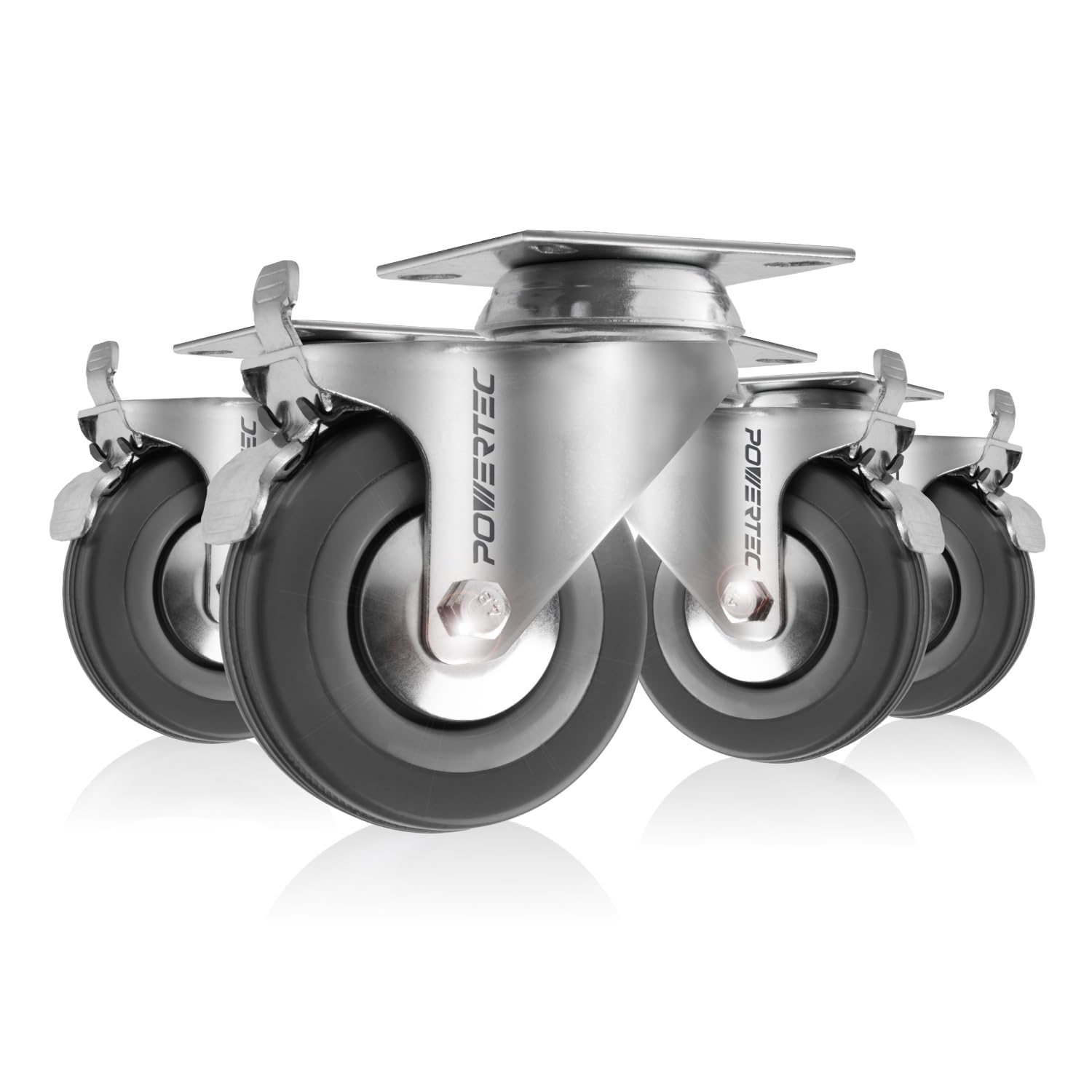 Snapklik.com : POWERTEC 3 Inch Swivel Caster Wheels Set Of 4