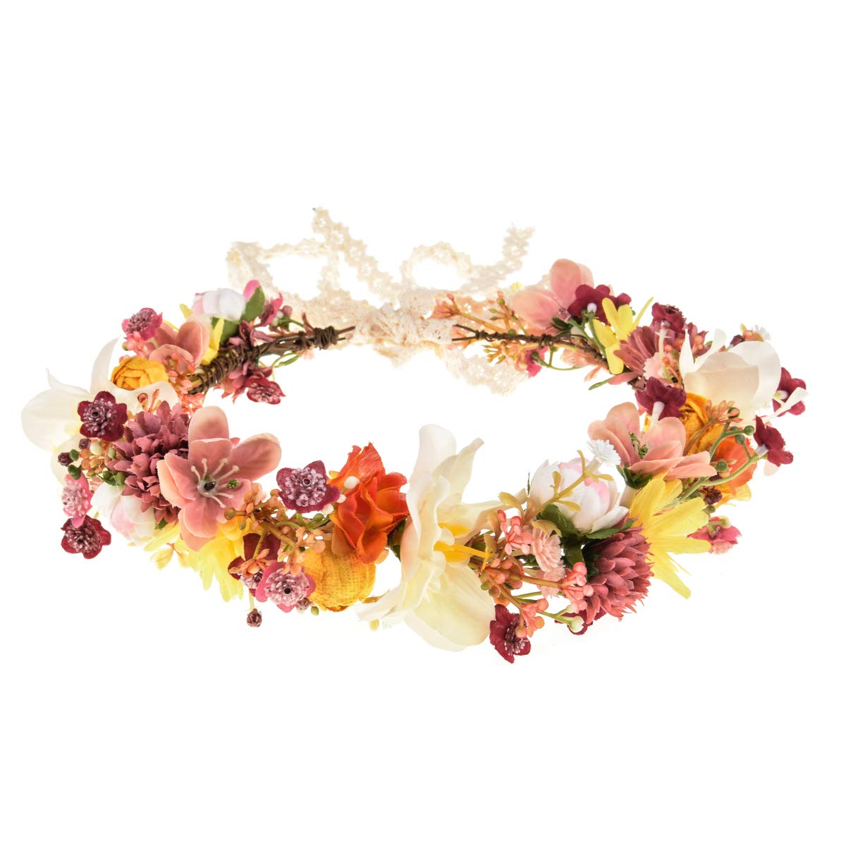 Amazon.com : Vividsun Adjustable Flower Crown Floral Headpiece Floral ...