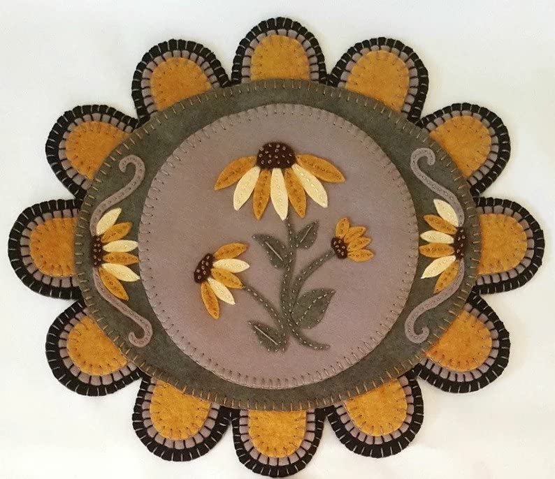 Snapklik.com : OTR Felt Through The Garden Gate - Yellow Gold Penny Rug ...