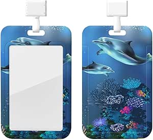 Amazon.com : Sea Ocean Dolphin Coral Name Tags with Neck Lanyards Id ...