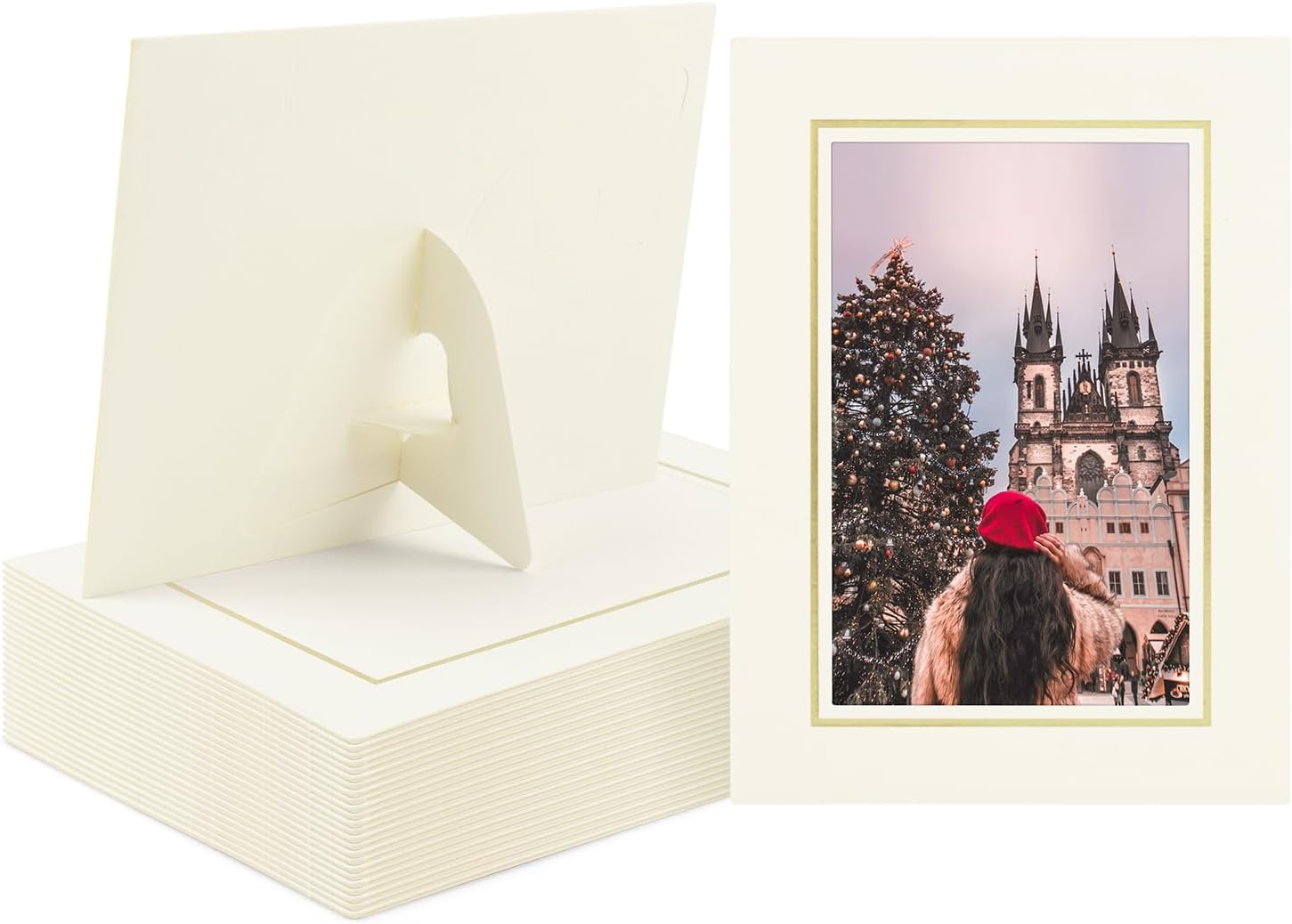 Amazon.com - White cardboard double photo folder frame w/plain border ...