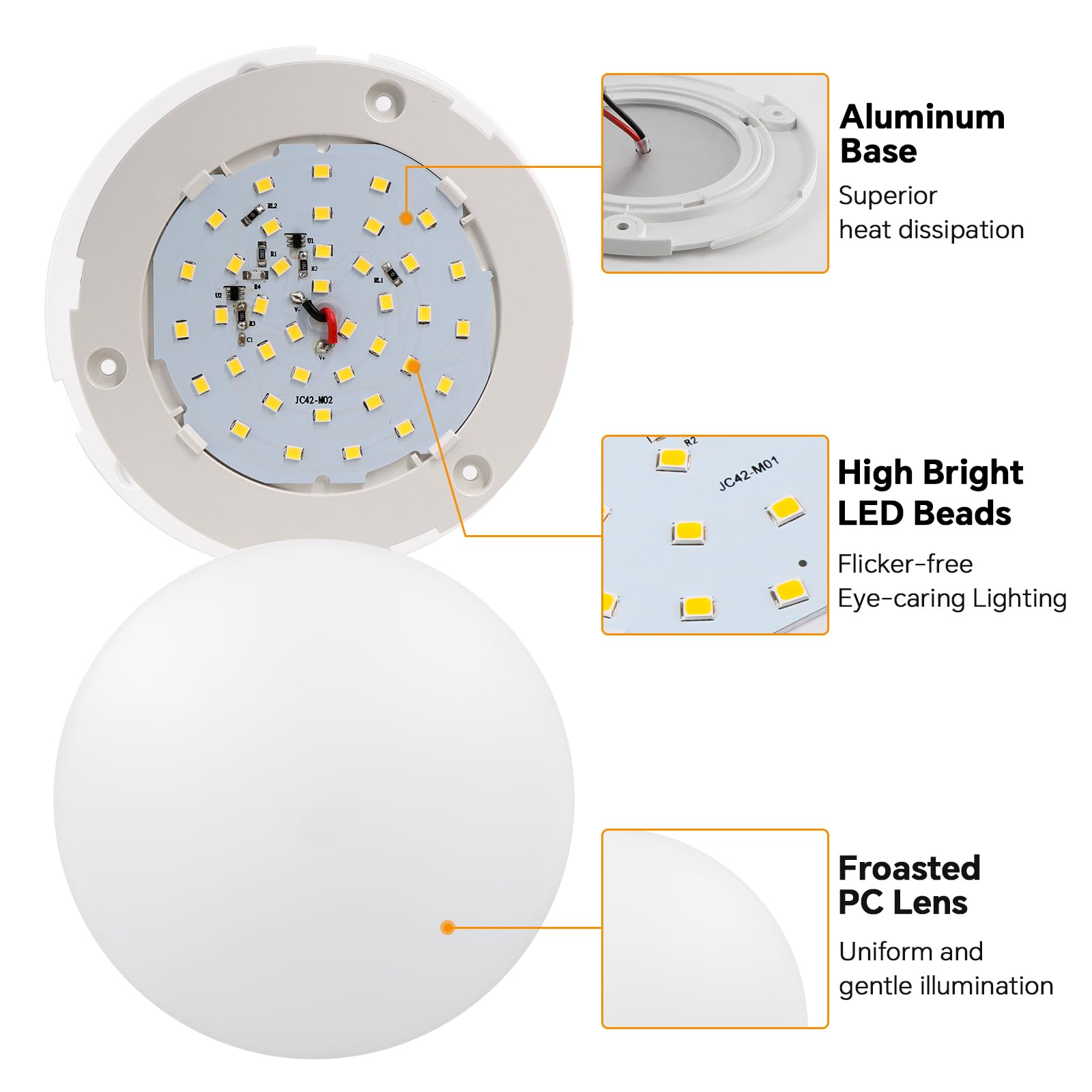 Snapklik.com : Acegoo 12V LED Ceiling Dome Light, RV Interior Puck ...