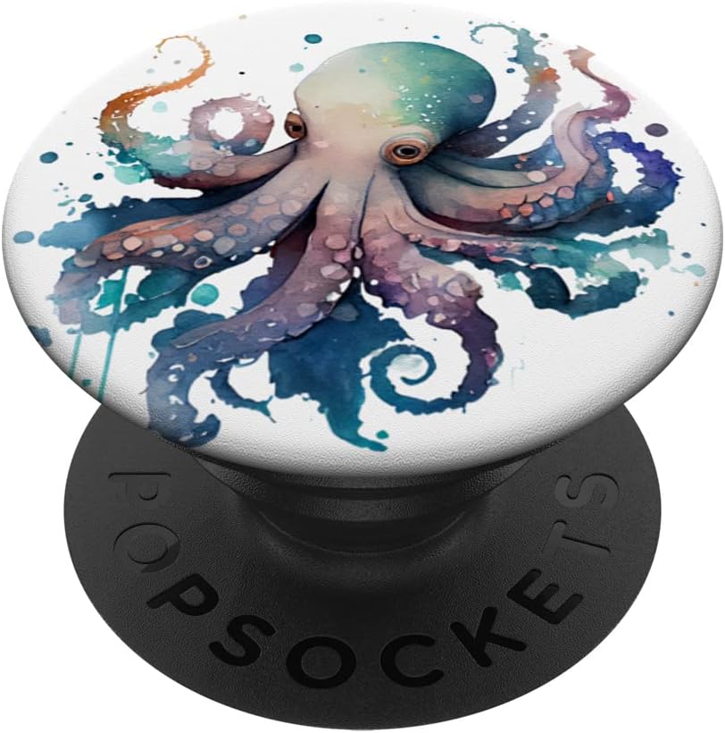 Amazon.com: Octopus Watercolor Marine Sea Ocean Animal Life Biologist ...